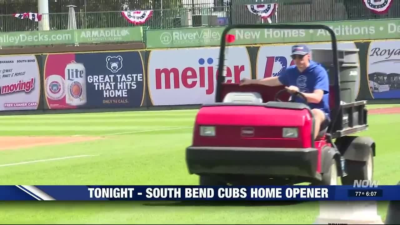 Grounds crew prep Four Winds Field ahead of SB Cubs home opener - YouTube