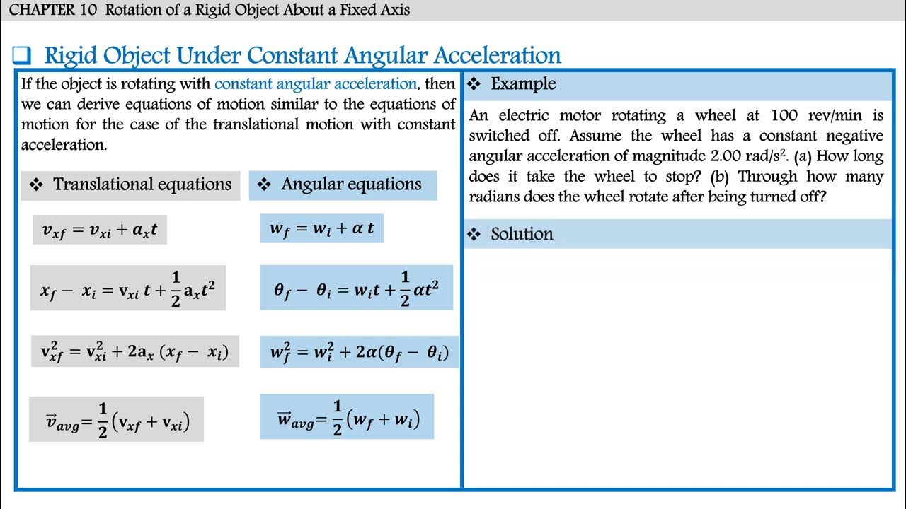 physics 101 Rotation of a Rigid Object About a Fixed Axis-part-2 فيزياء 101 - YouTube