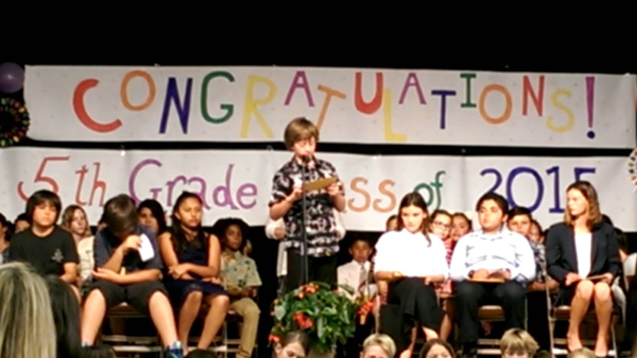 Kaden Wheat - 2015 5th Grade Graduation Speech - YouTube