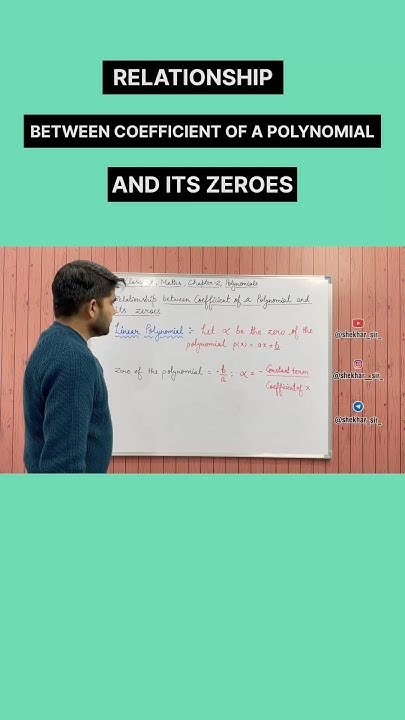 RELATIONSHIP BETWEEN COEFFICIENT OF A POLYNOMIAL AND ITS ZEROS | LINAER POLYNOMIAL | BY SHEKHAR ...
