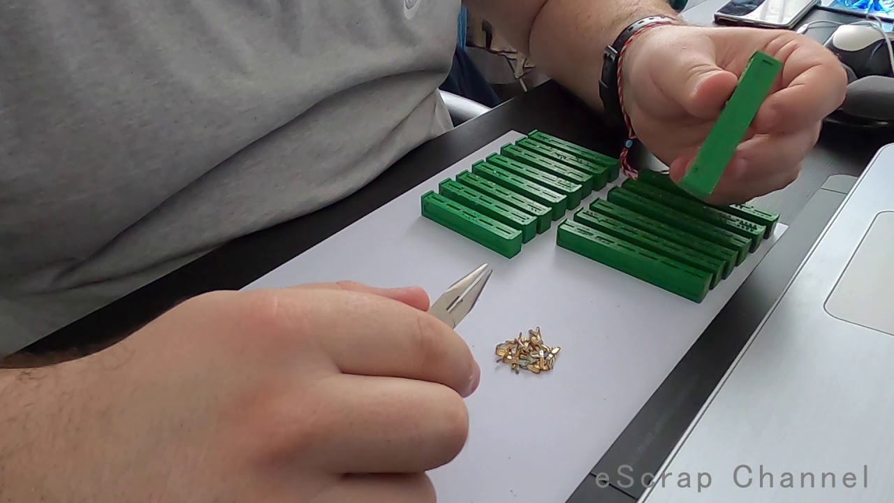 Gold plated pins recovery from vintage computer slots - YouTube