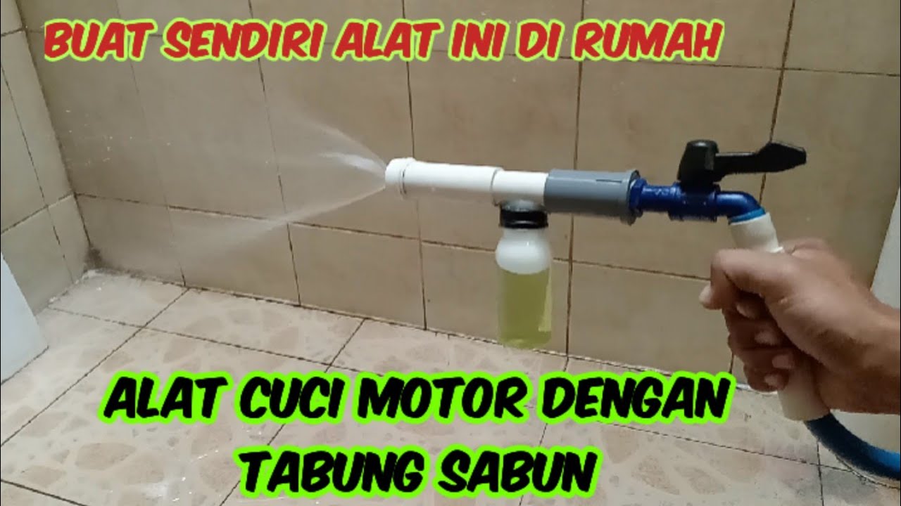 membuat nozzle spray alat cuci kendaran dengan tabung sabun - YouTube