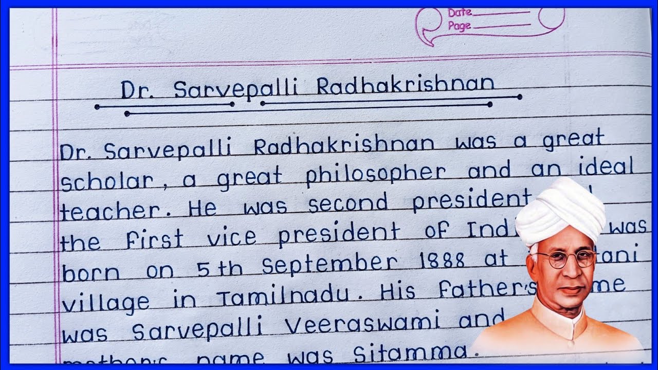 Dr. Sarvepalli Radhakrishnan essay in English || Essay on Dr ...