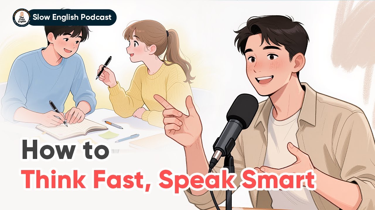 How to Think Fast, Speak Smart | Slow English Conversation | The Cozy ...