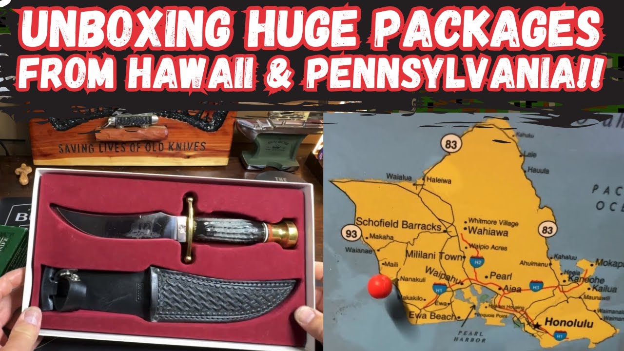 Unboxing Huge Packages Full Of Knives & Gifts from HI & PA! - YouTube