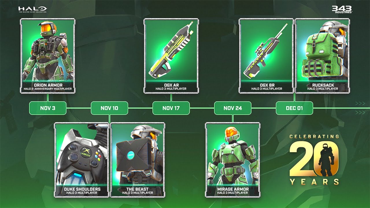Halo MCC 20 Years Update! | NEW Armor, Backpacks, Skins, & More! - YouTube