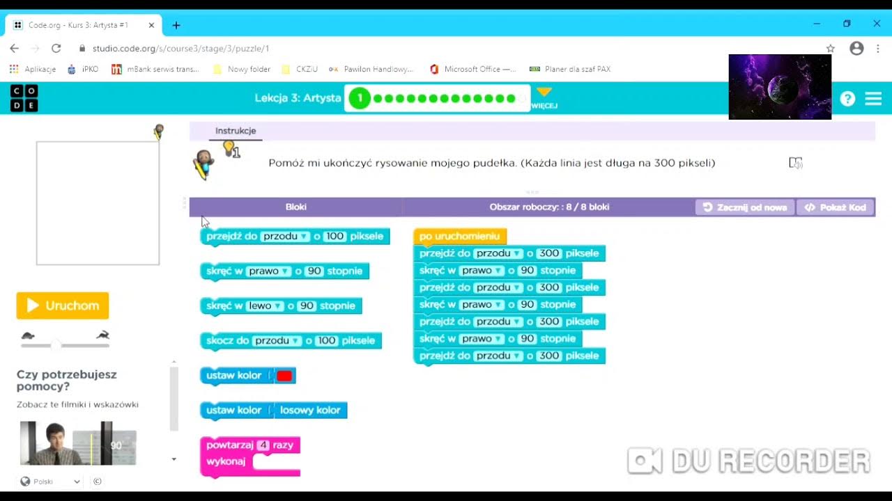 code.org all stages lesson 3 artist (wszystkie poziomy lekcja 3 artysta ...