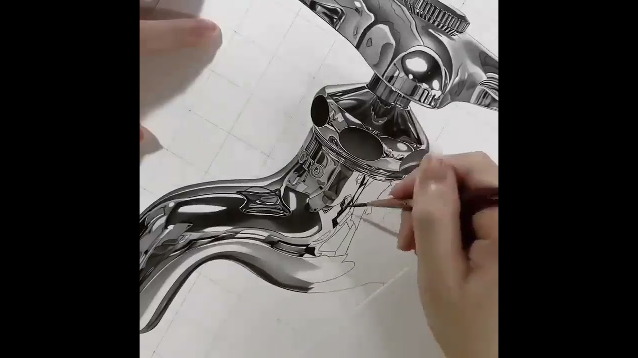 3D Drawing Faucet | High Quality Hyper Realistic Tap Drawing 3D Art ...