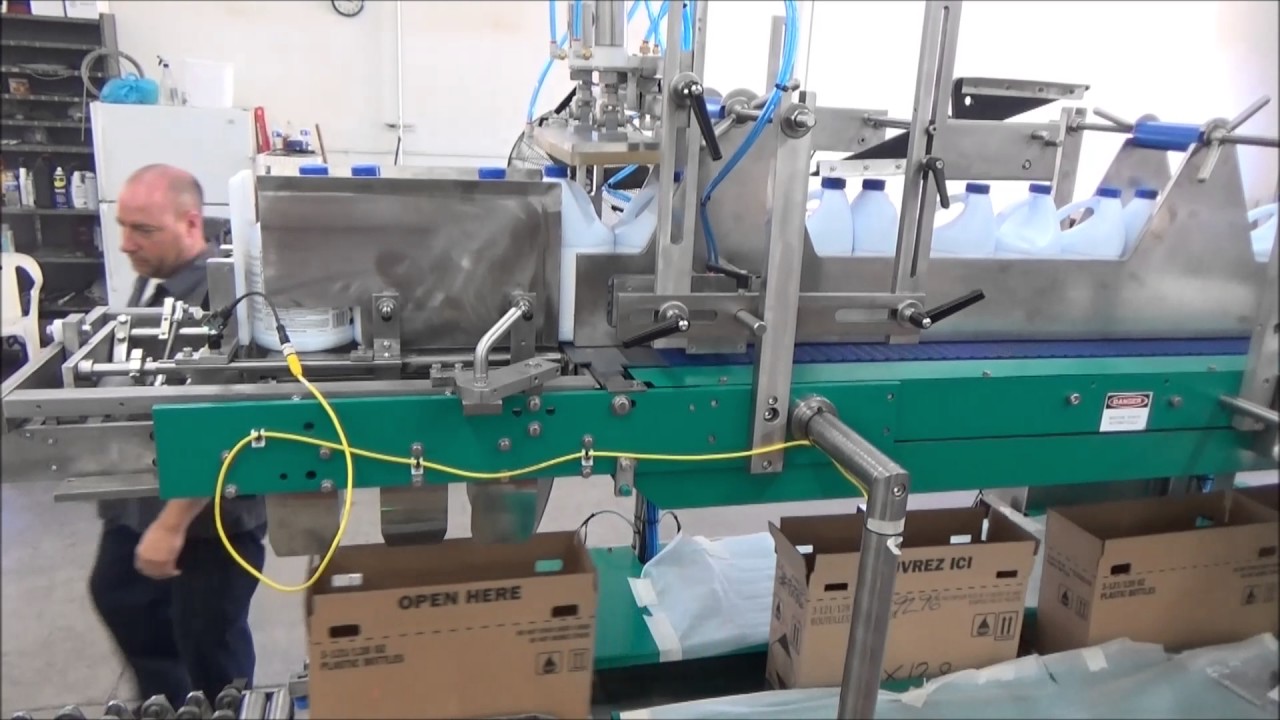 Hamrick Manufacturing - Case Packer for Gallon, 1/2 Gallon (HD) - YouTube