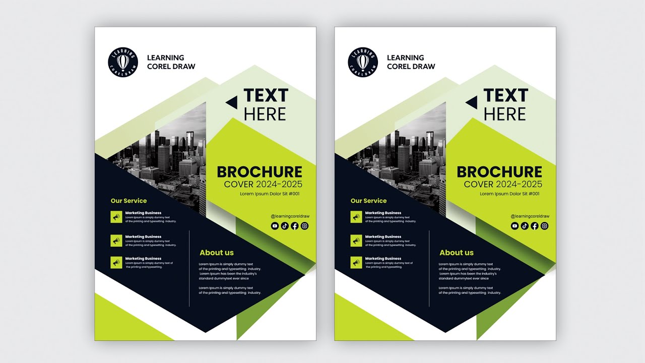 Template Cover Brosur Design in corel draw - YouTube