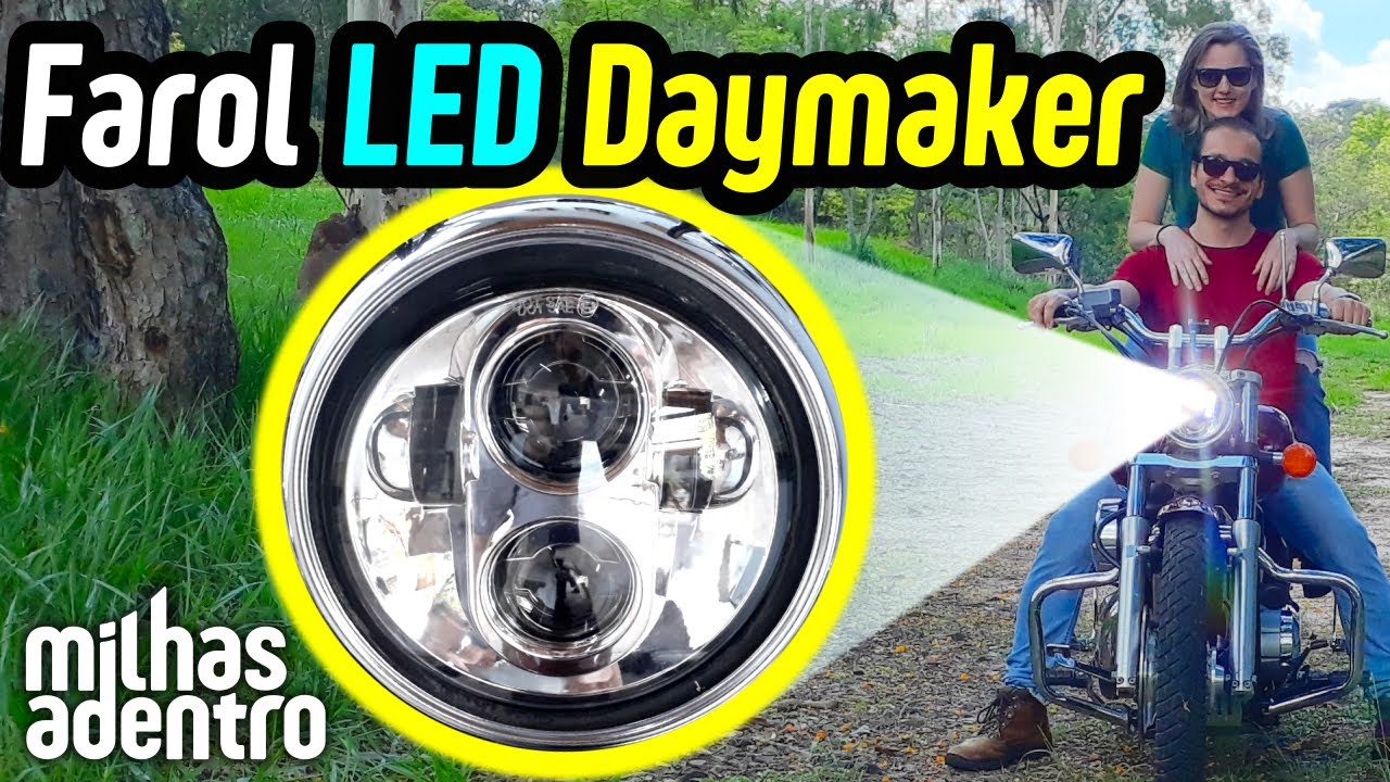 Farol LED DAYMAKER - Como Instalar na Shadow - Iluminação EXCELENTE ...