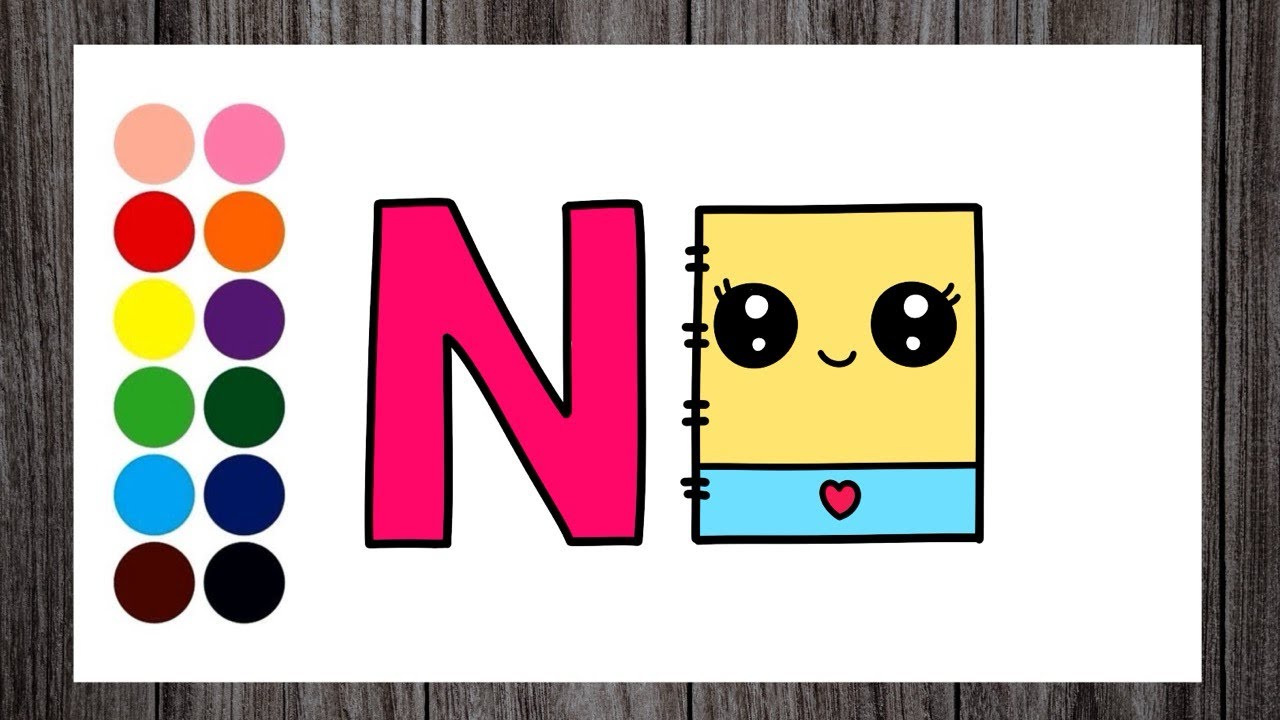 How to Draw Alphabet N for Notebook Easy For Kids | Alphabet Drawing ...