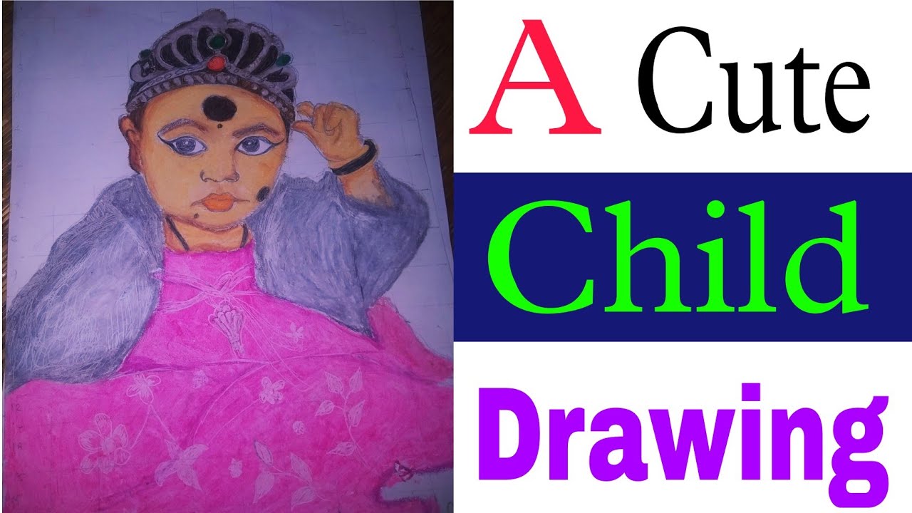 A Cute Child Drawing | Child Drawing Step by Step | How to Draw Child ...