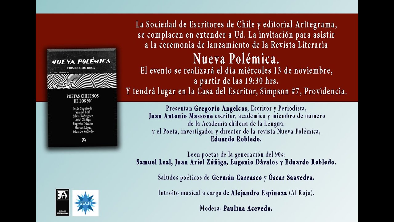 Presentación del escritor Eduardo Robledo en lanzamiento de revista ...