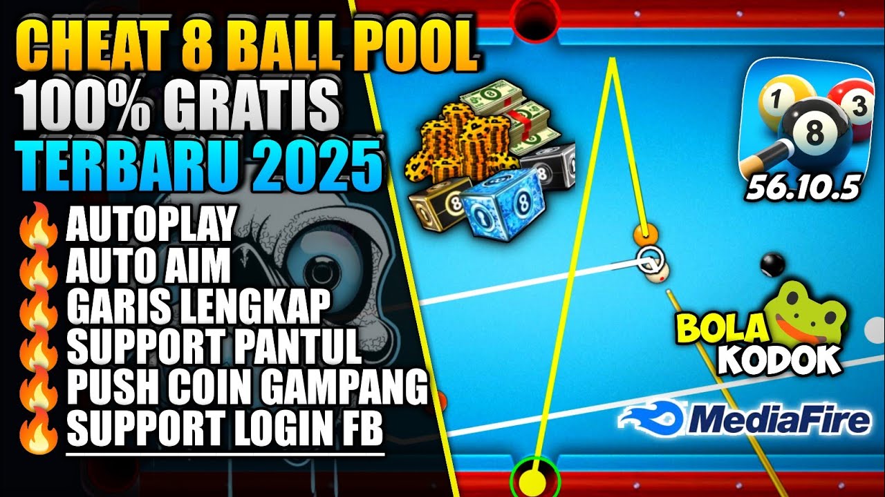 AutoPlay CHEAT 8 BALL POOL TERBARU 2025 VERSI GRATIS AIM TOOL GARIS ...
