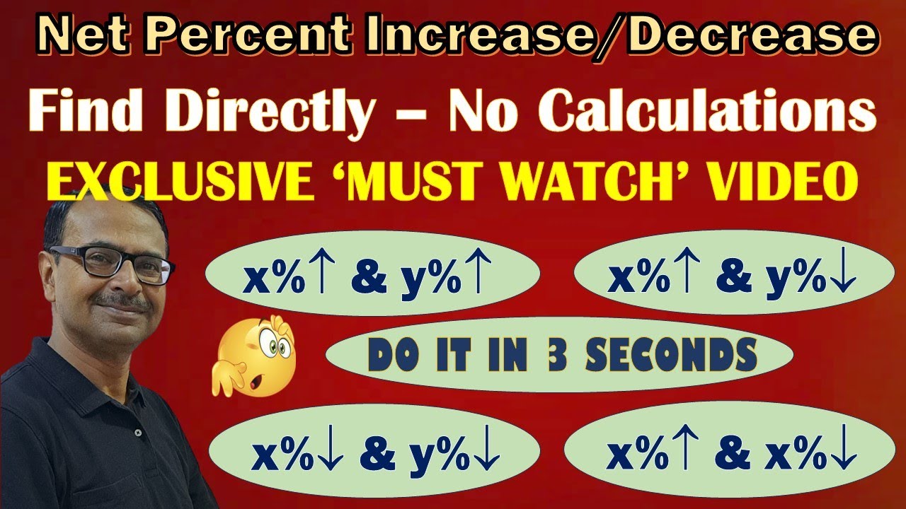 4 Short Tricks II Find Net % Increase or Decrease Directly II No Pen ...