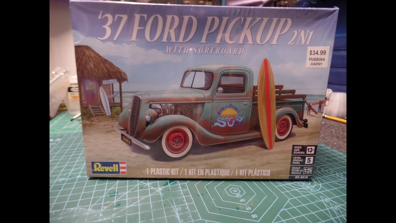 1937 Ford Pick Up Revell 1:25 Scale Model Car Kit Unboxing - YouTube