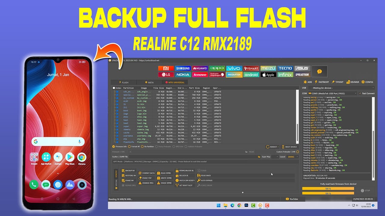 BACKUP FULL FLASH REALME C12 RMX2189 TESTED - YouTube