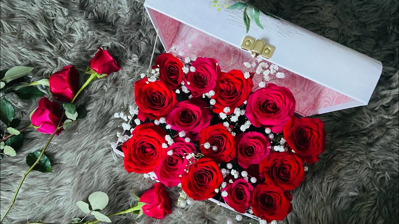 flower box for valentine’s day | Rose Gift box | DIY Rose Box | how to ...