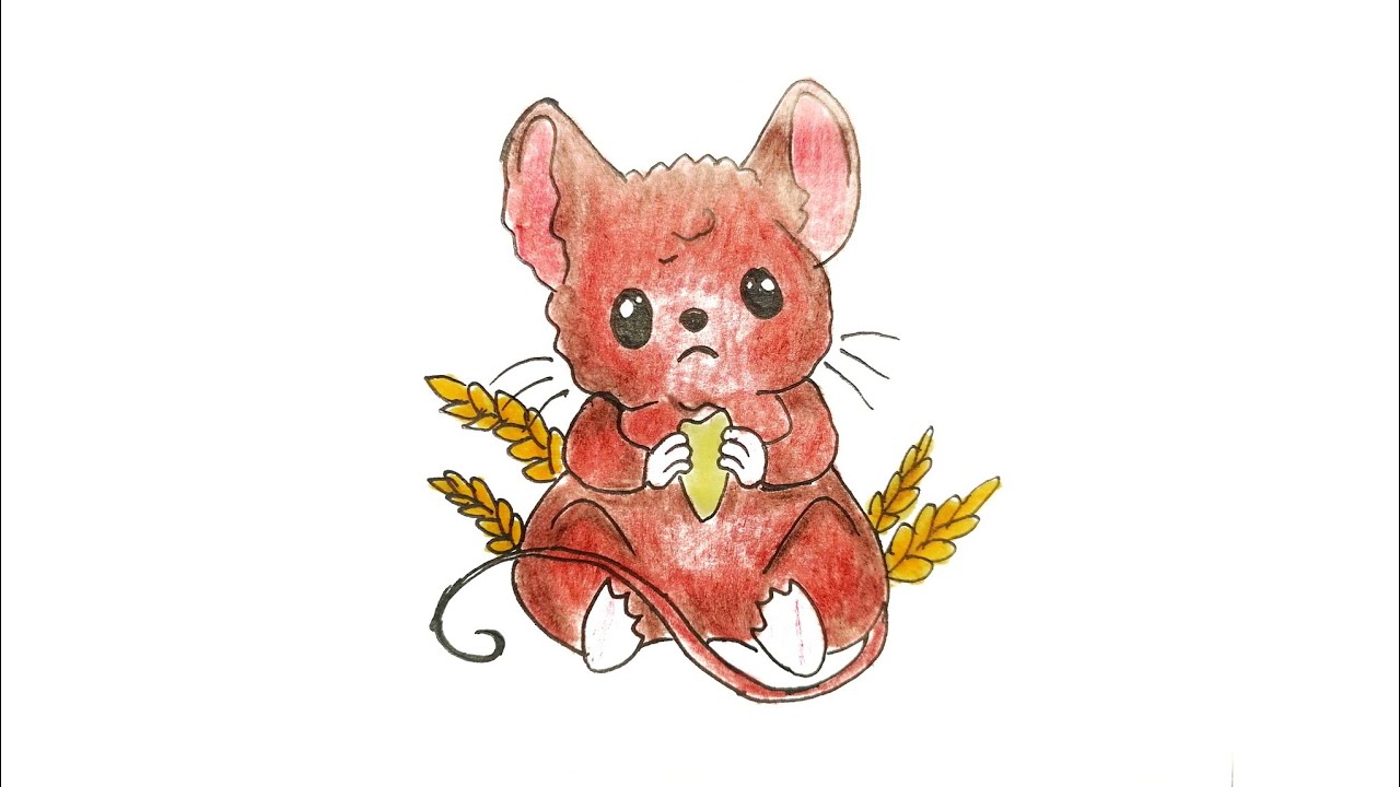 How to drawing mouse is eating the carrot | 2 Sister drawing Academy ...