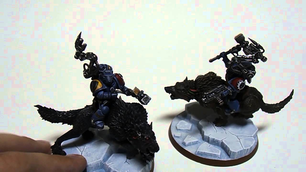 40K Space Wolf Comission - Iron Priests on Thunderwolf Mounts - YouTube
