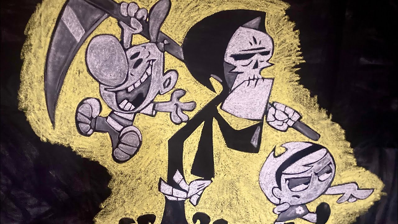 The Grim Adventures of Billy and Mandy Timelapse Chalk Drawing - YouTube