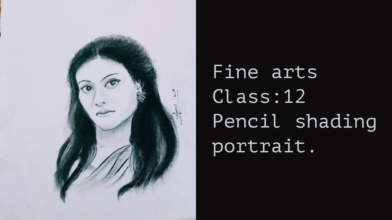 Class:12 // fine arts // pencil shading portrait. - YouTube