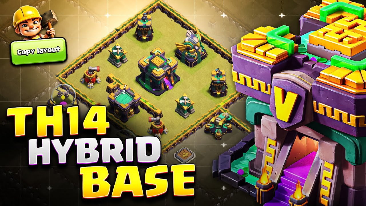 New BEST TH14 Hybrid/Trophy BASE of 2024 ⚒️ INSANE Town Hall 14 Base ...
