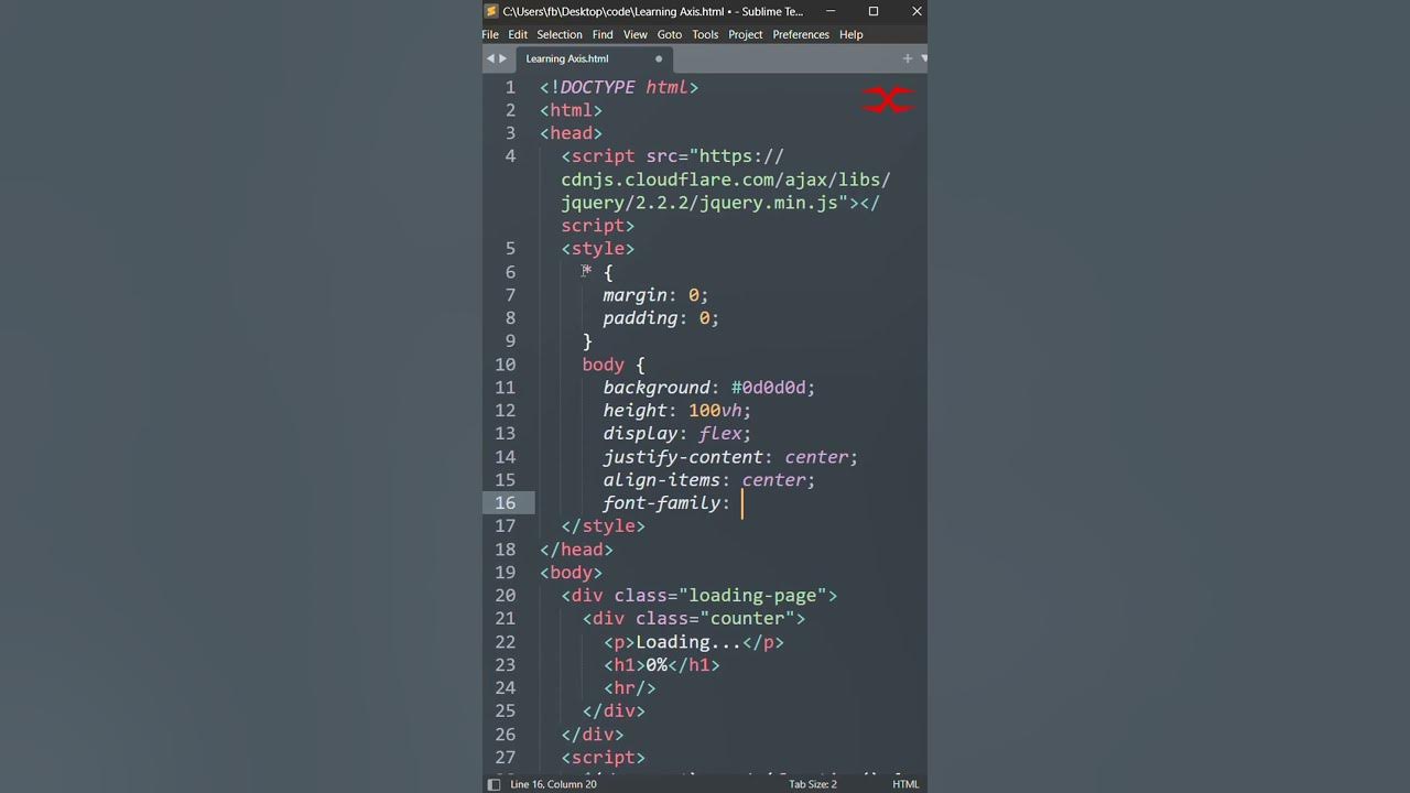 Loading Html Css Jquery Youtube