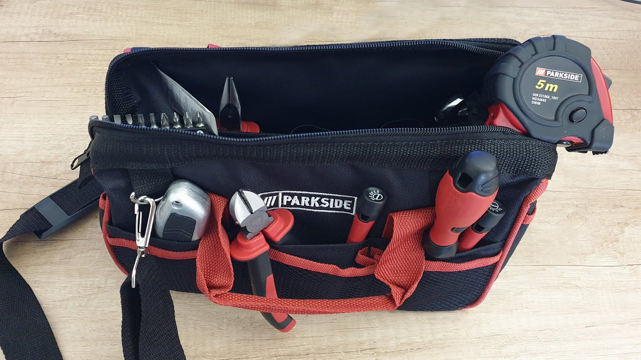 Parkside Practical Tool Bag Kit Unboxing - YouTube