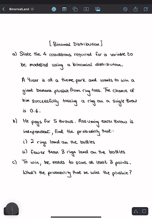 Finding Probabilities Using A Binomial Distribution + Its Conditions | A Level Statistics ...