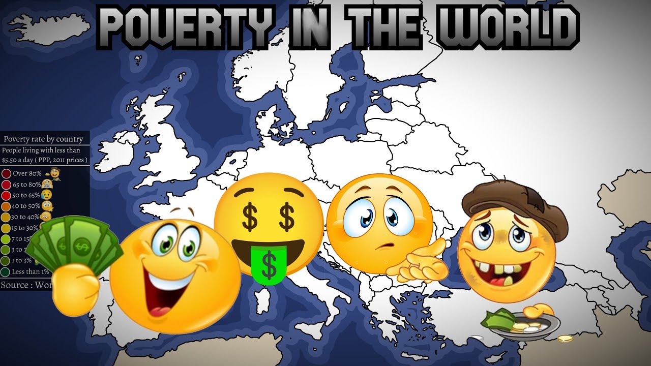 Poverty rate in every country ( under $5.50 PPP a day ) - YouTube