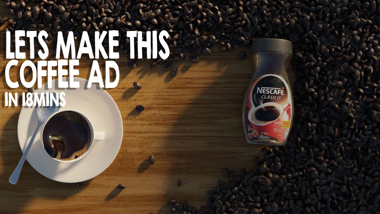 lets make a coffee product commercial in blender - YouTube