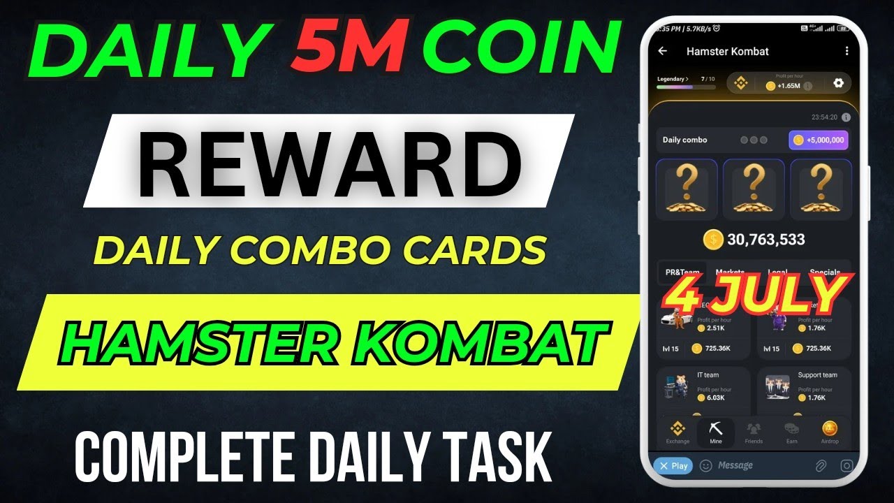 Hamster Kombat Daily Combo | 4 July | Daily Combo Today - YouTube