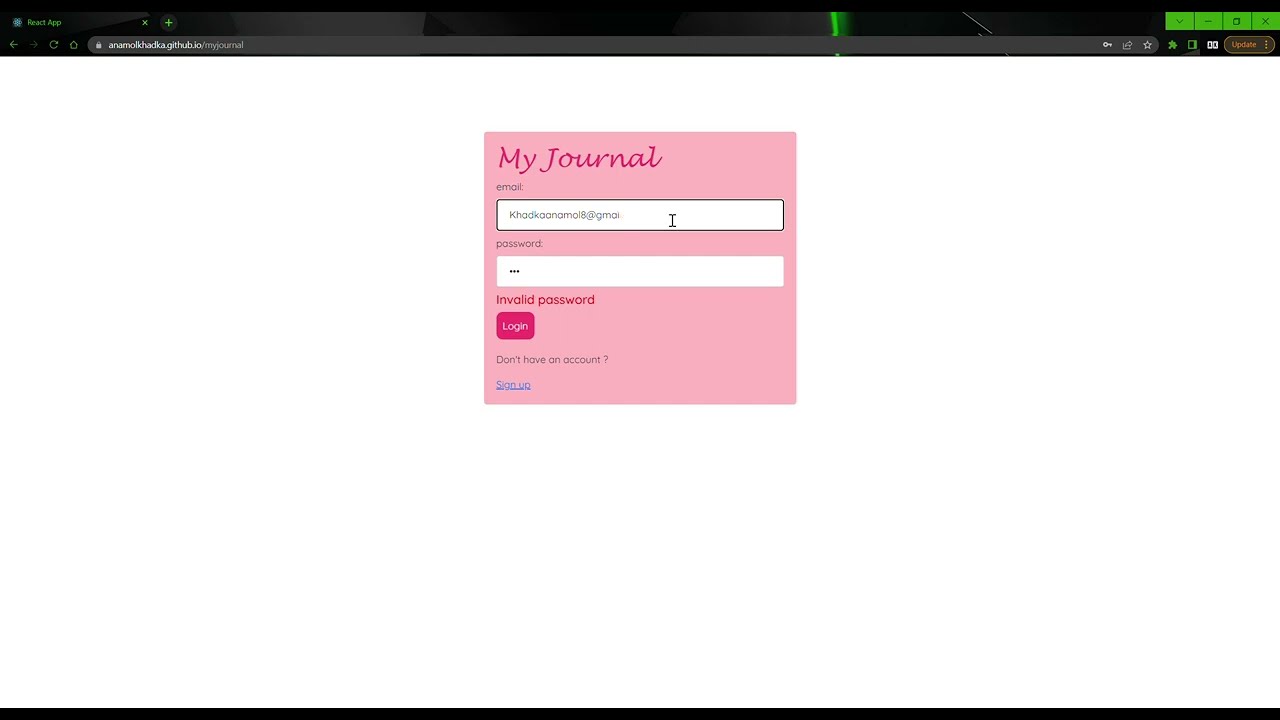 My Journal Web App Demo - YouTube