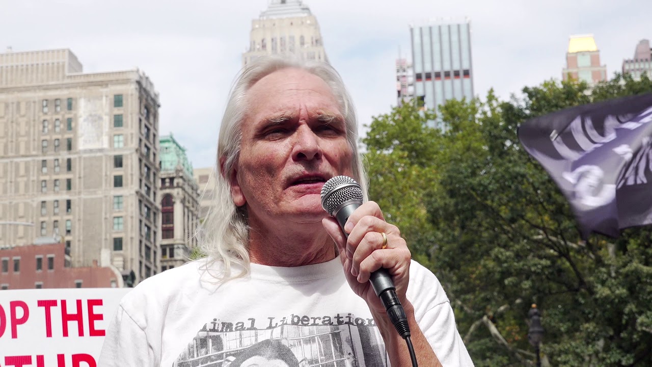 Bob Ingersoll of Nim Chimpskly fame MCs Animal Rights March - YouTube