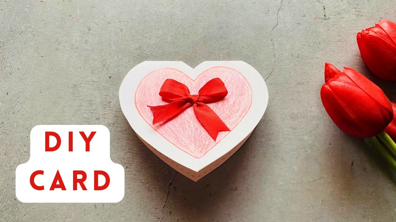😍 Cute Heart Card for Valentine’s Day | Easy Heart Card | DIY Heart ...