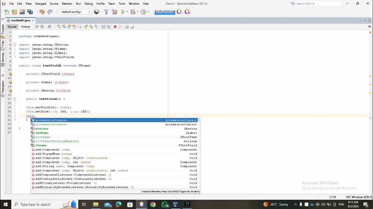 Creating a Simple GUI in Java: JTextField, JLabel, JButton (1st Tutorial) - YouTube