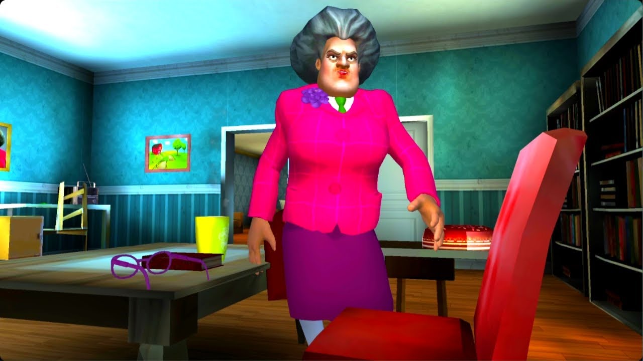 Scary Teacher 3D Spider Prank in Her Desk | Gamesturday - YouTube