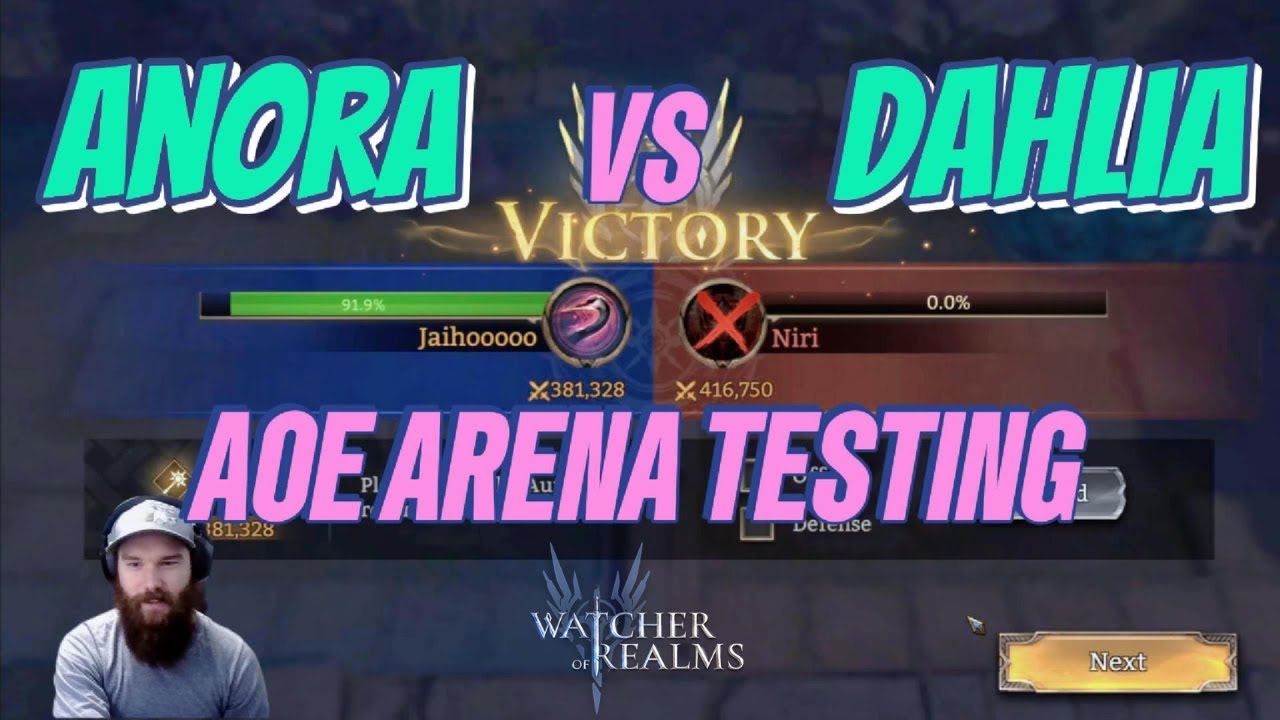 ANORA VS DAHLIA PT 2 | AOE ARENA TESTING | WATCHER OF REALMS - YouTube