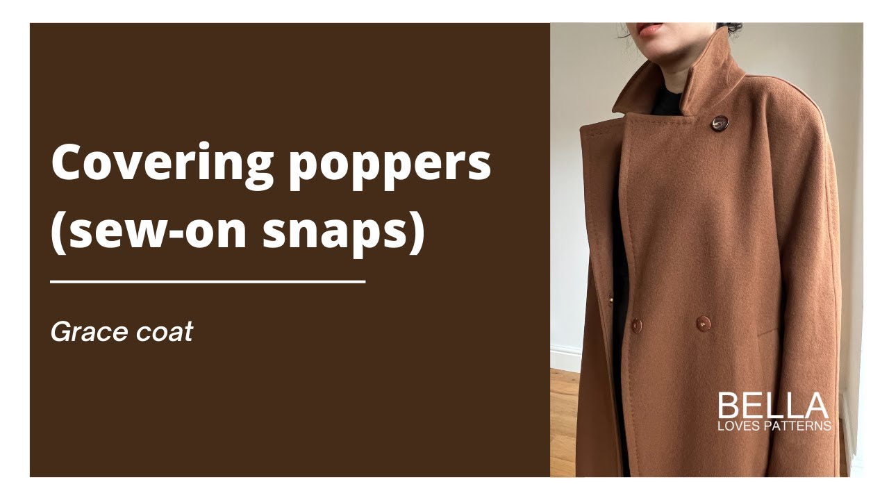 How to cover poppers (Sew-on snap) - Grace Coat - YouTube