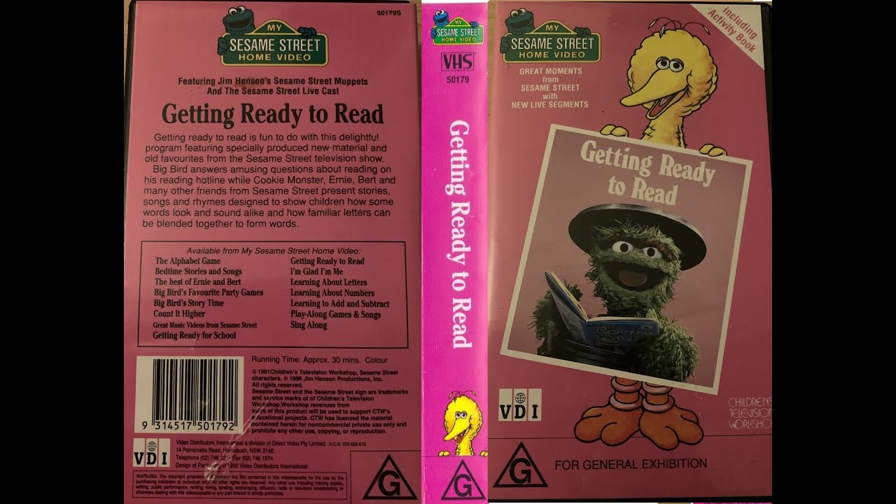 Sesame Street Getting Ready To Read Vhs Sesame Street Getting Ready