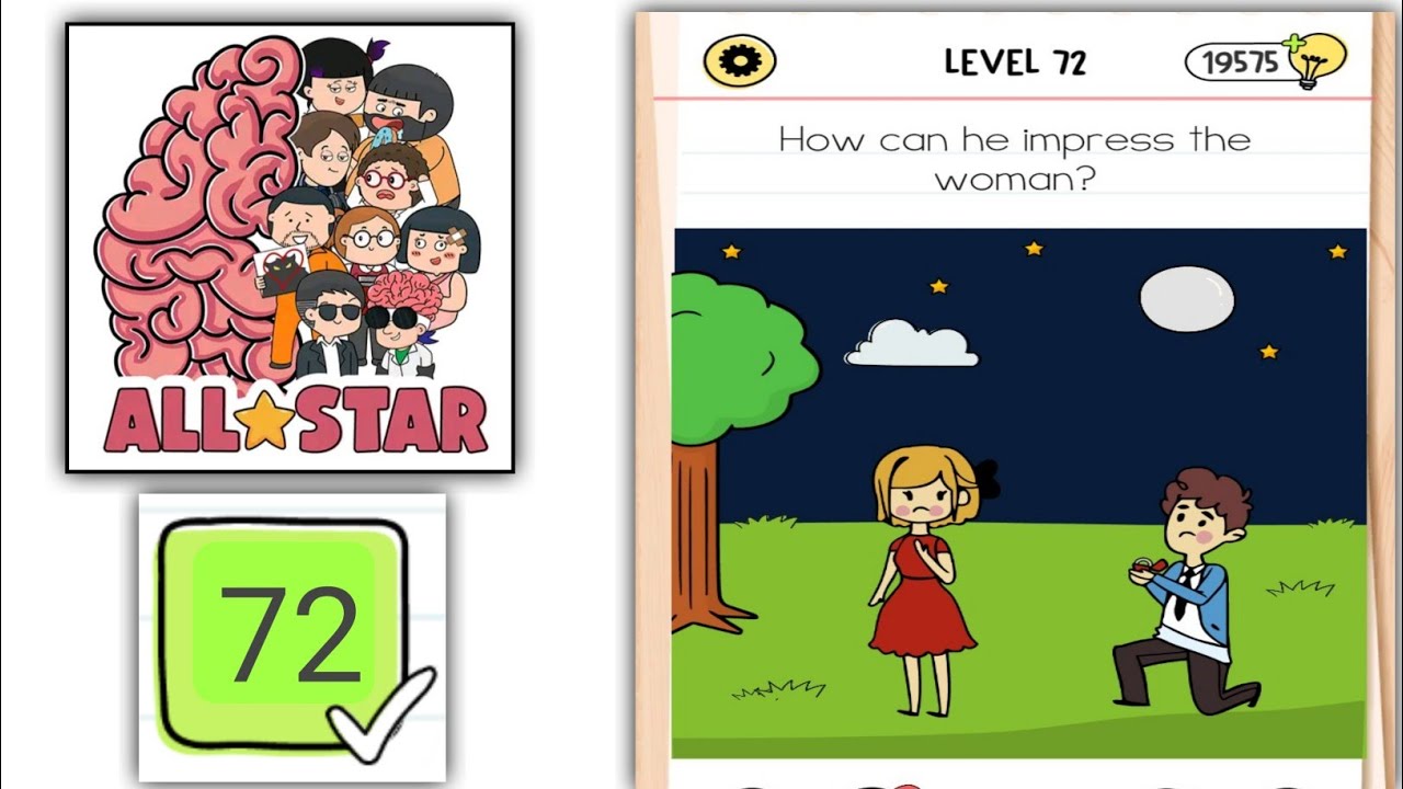 Brain test All Star level 72 how can he impress the women - YouTube