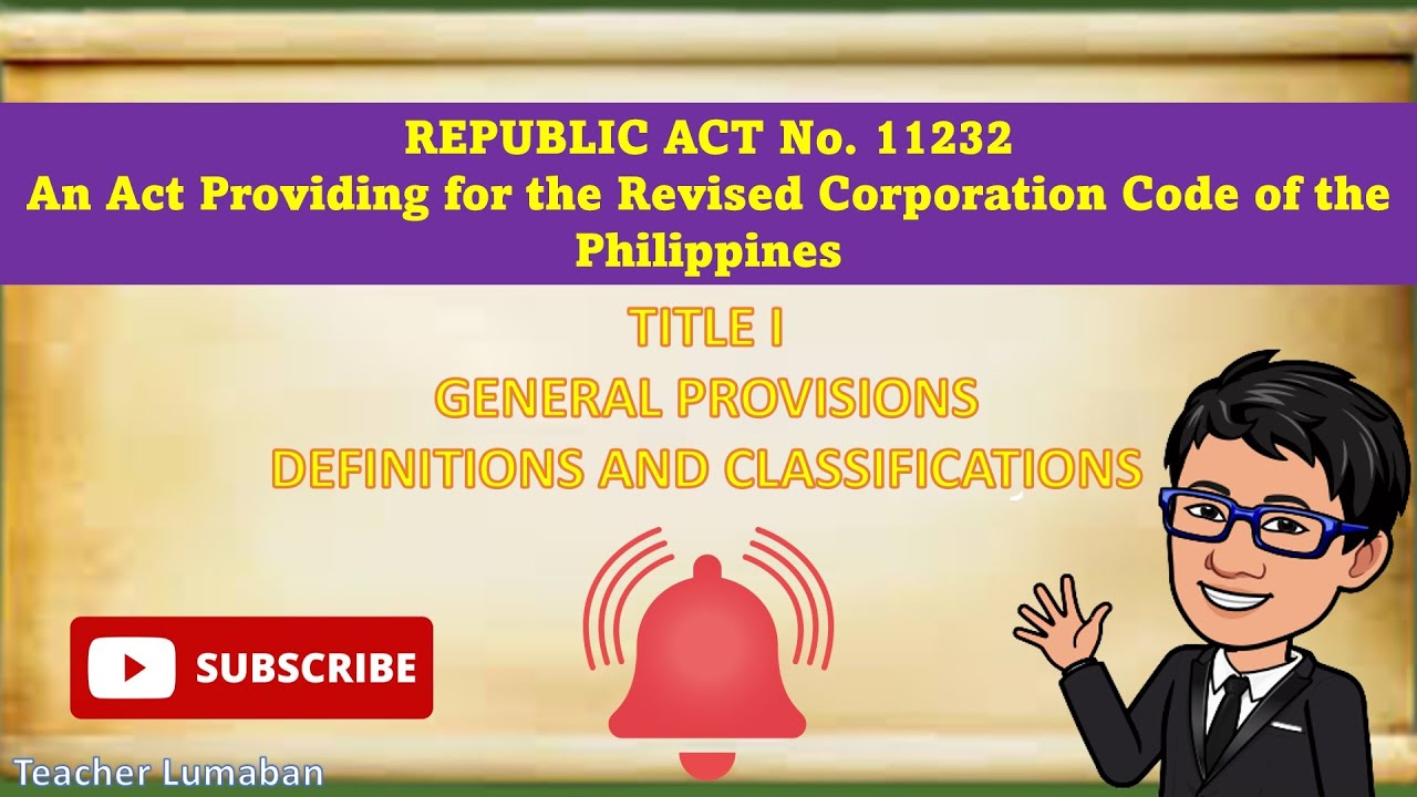 RA 11232 Title I General Provisions by Teacher Lumaban - YouTube