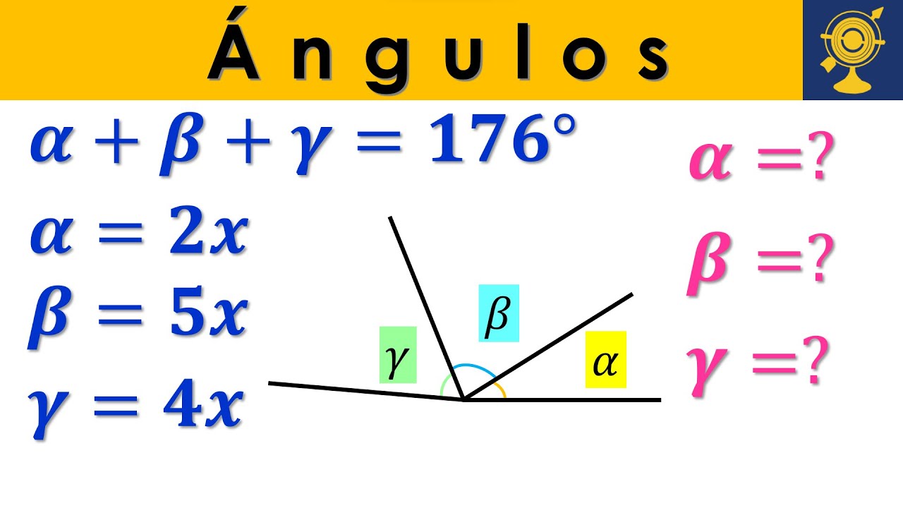 Cómo calcular tres ángulos con ecuaciones - Ejemplo - Geometría - YouTube