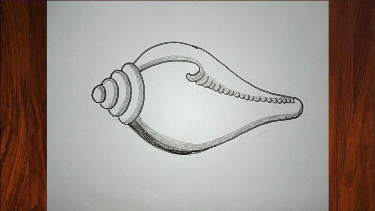 Drawing Tutorial "शंख" Very Easy Pencil Sketch || - YouTube