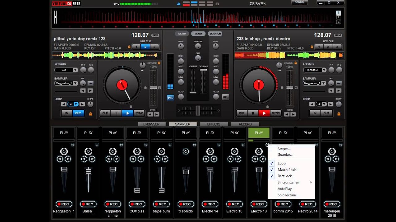 DJ VIRTUAL COMO HACER CAMBIOS DE 130 BPM A 95 Y 95 HA 130 BPM CON DJ ...
