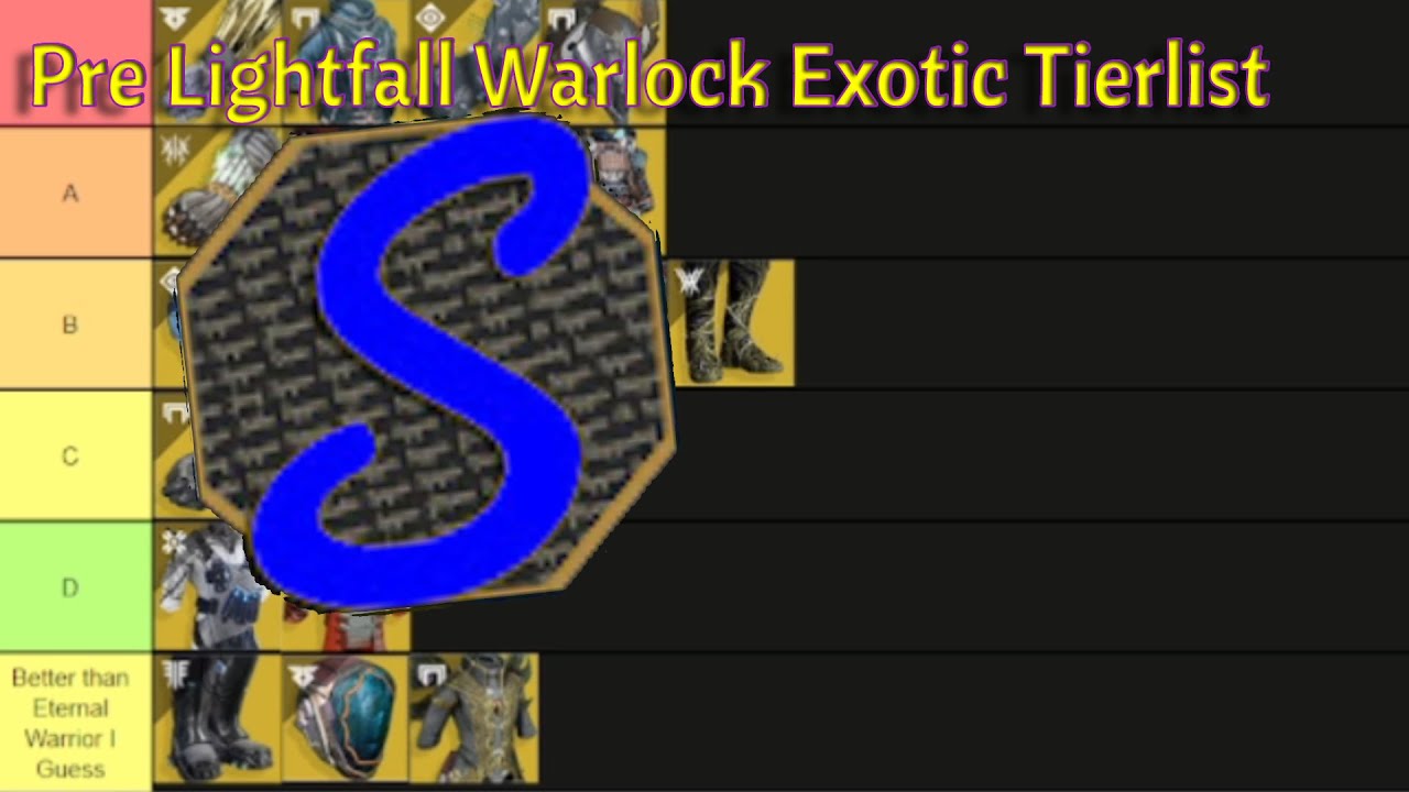 Pre Lightfall Warlock Exotic Tier List | Destiny 2 - YouTube