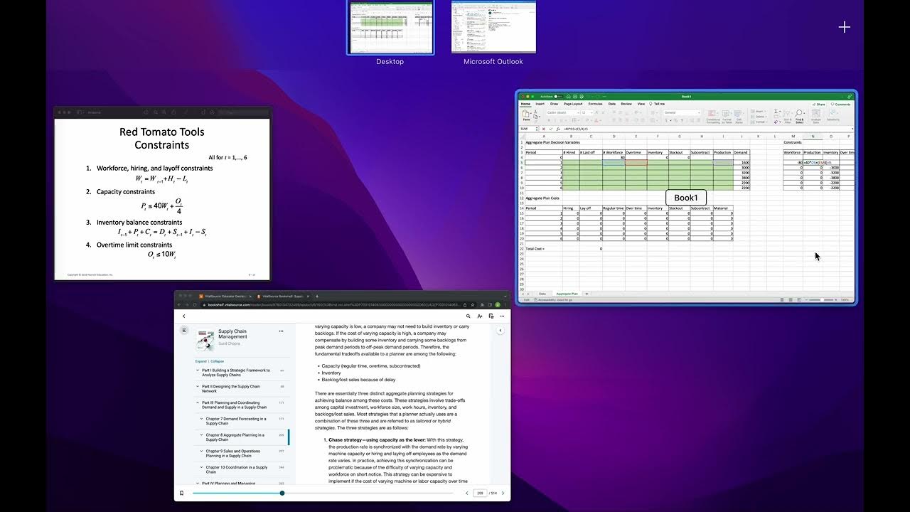 Aggregate Planning Linear Programming solution - YouTube
