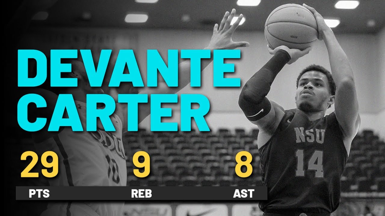 Devante Carter Norfolk State Spartans 29 PTS 9 REBS 8 AST vs Hampton ...